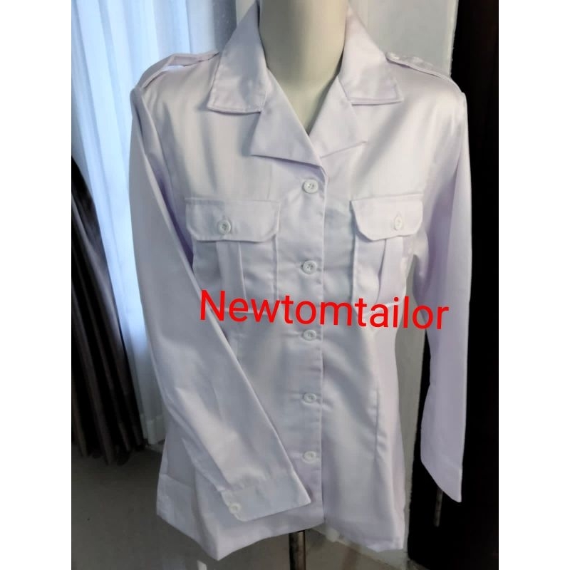 Jual HEM PUTIH PPPK KEMEJA CEWEK PUTIH PPPK TERBARU | Shopee Indonesia