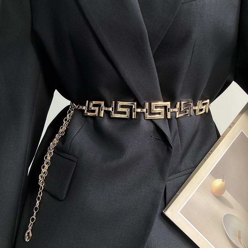 Jual VENDI-Belt Wanita Ikat Pinggang Rantai Logam Slim Waist Korea Gesper "RA019" | Shopee Indonesia