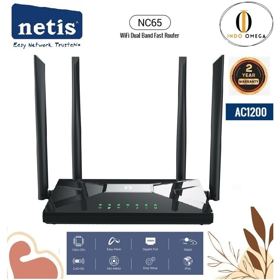 Jual NETIS NC65 AC1200 Wireless Dual Band Gigabit Router | Shopee Indonesia