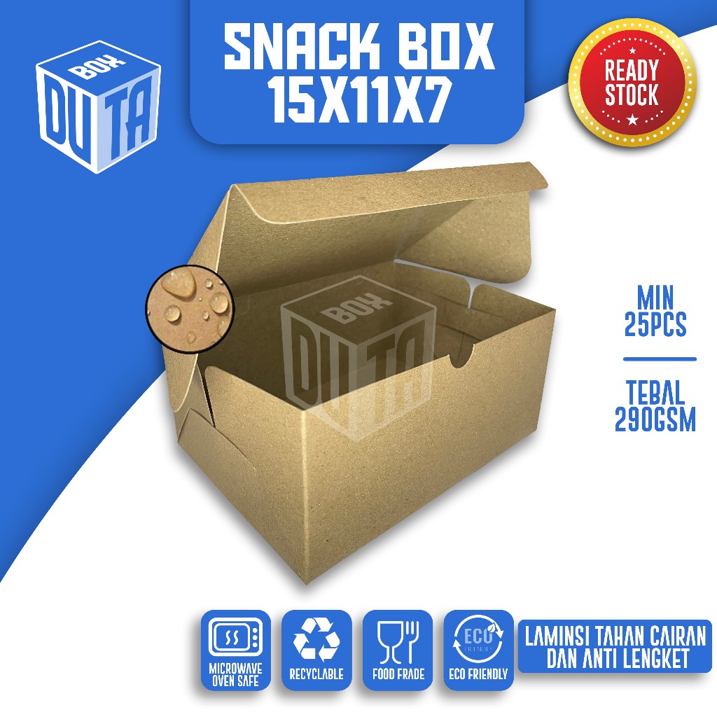 Jual Dus Snack Box Kraft 290gsm Kotak Kue 15x11x7cm | Shopee Indonesia