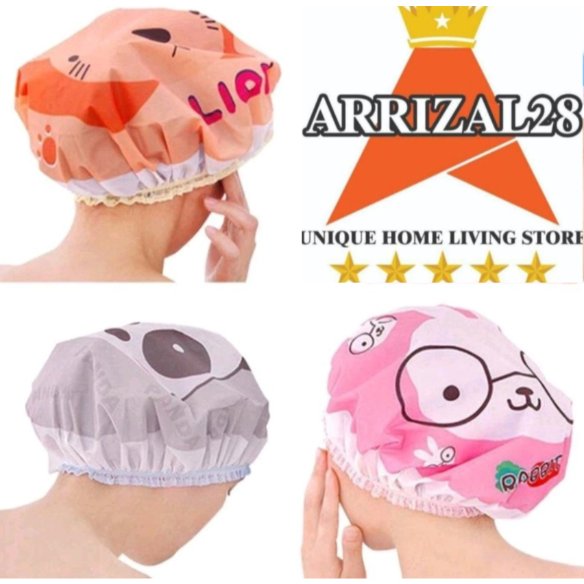 Jual SHOWER CAP KARAKTER PELINDUNG RAMBUT ANTI BASAH WATERPROOF ...