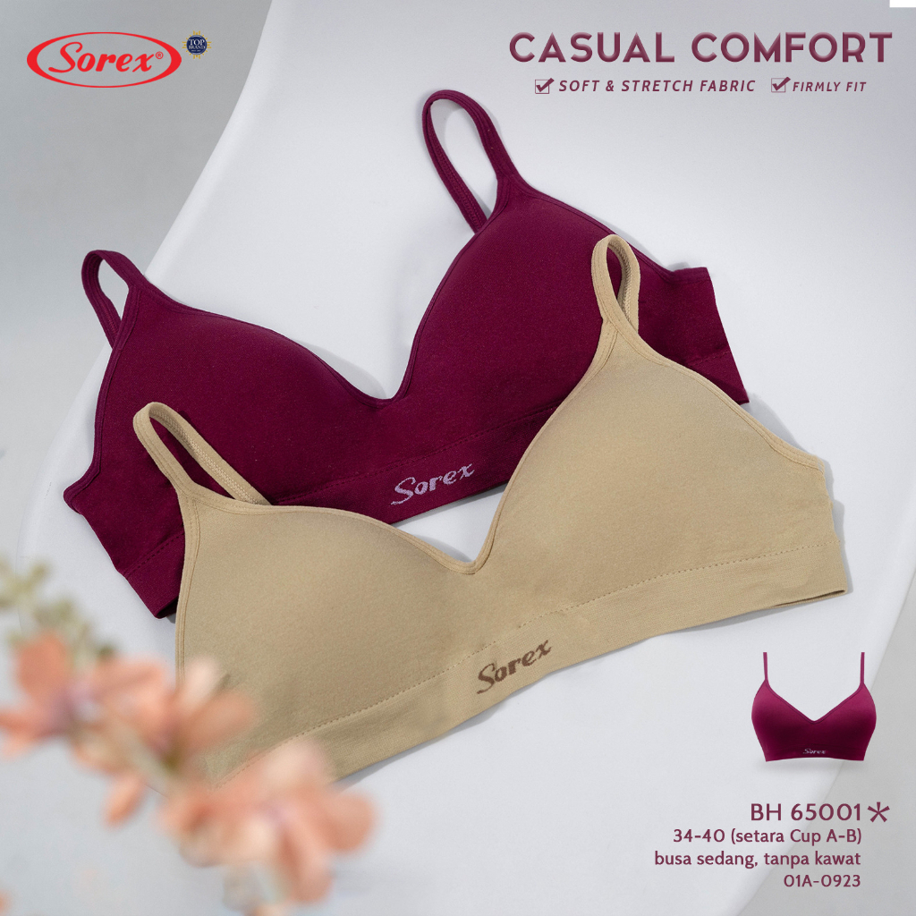Jual [ Isi 3 ] Bh Sorex 65001 Sport Casual Comfort Bra Sport Sorex Busa Tipis Tanpa Kawat Kait 2 ...