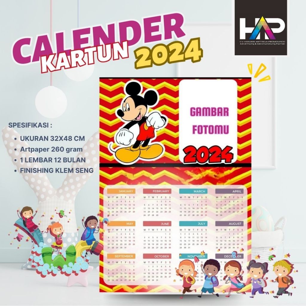 Jual KALENDER 2025 | CALENDER CUSTOM KARAKTER KARTUN MIKEY MOUSE ...