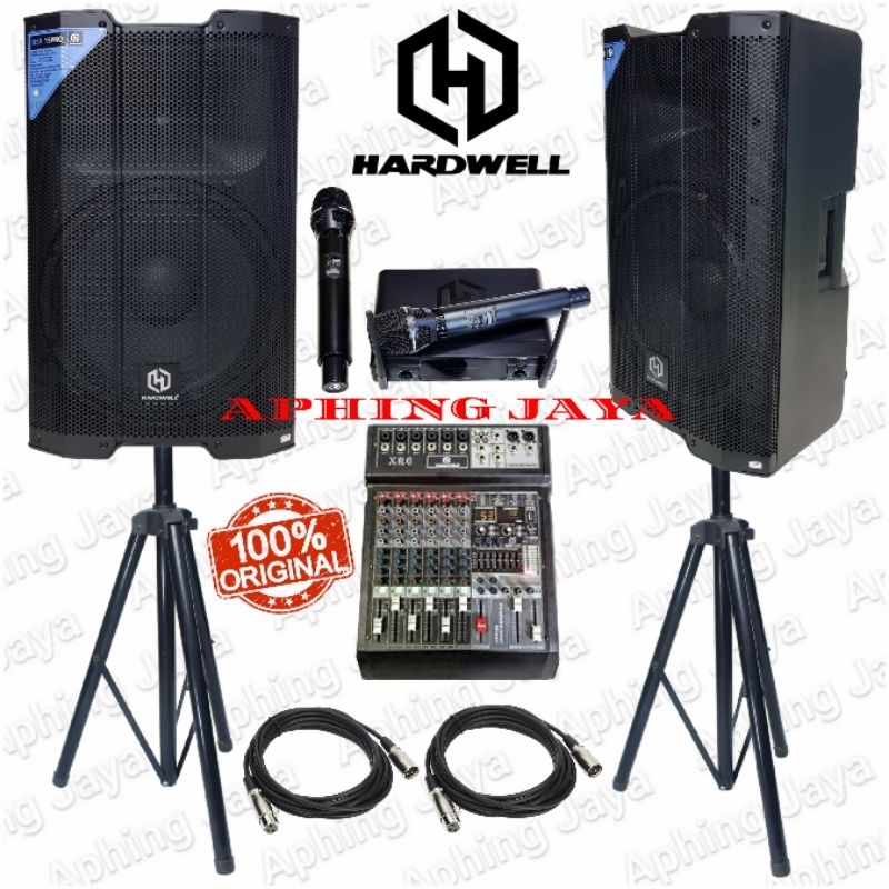 Jual Paket Sound System Pro Indoor Outdoor HARDWELL 15inch 500W x 2 ...