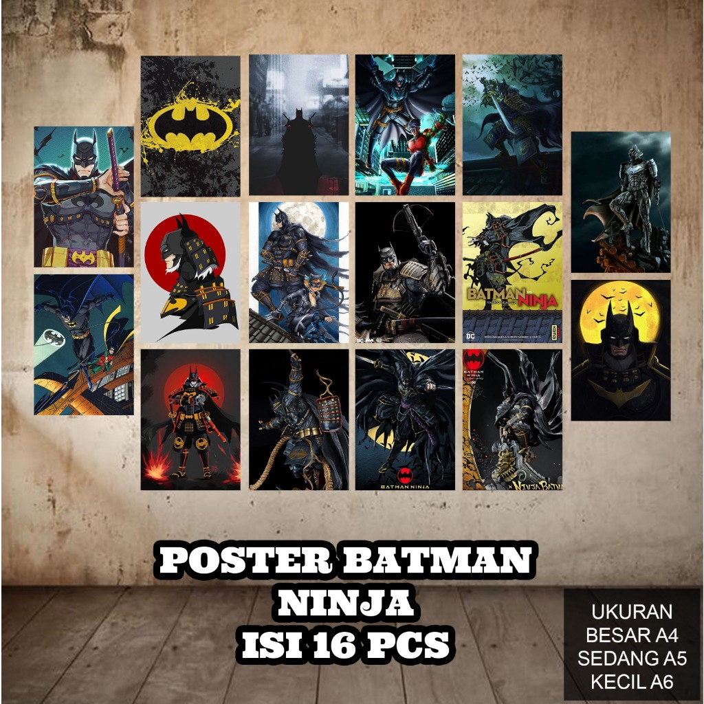 Jual Poster Dinding Tema Batman Ukuran A4 A5 A6 | Isi 16 PCS Poster ...