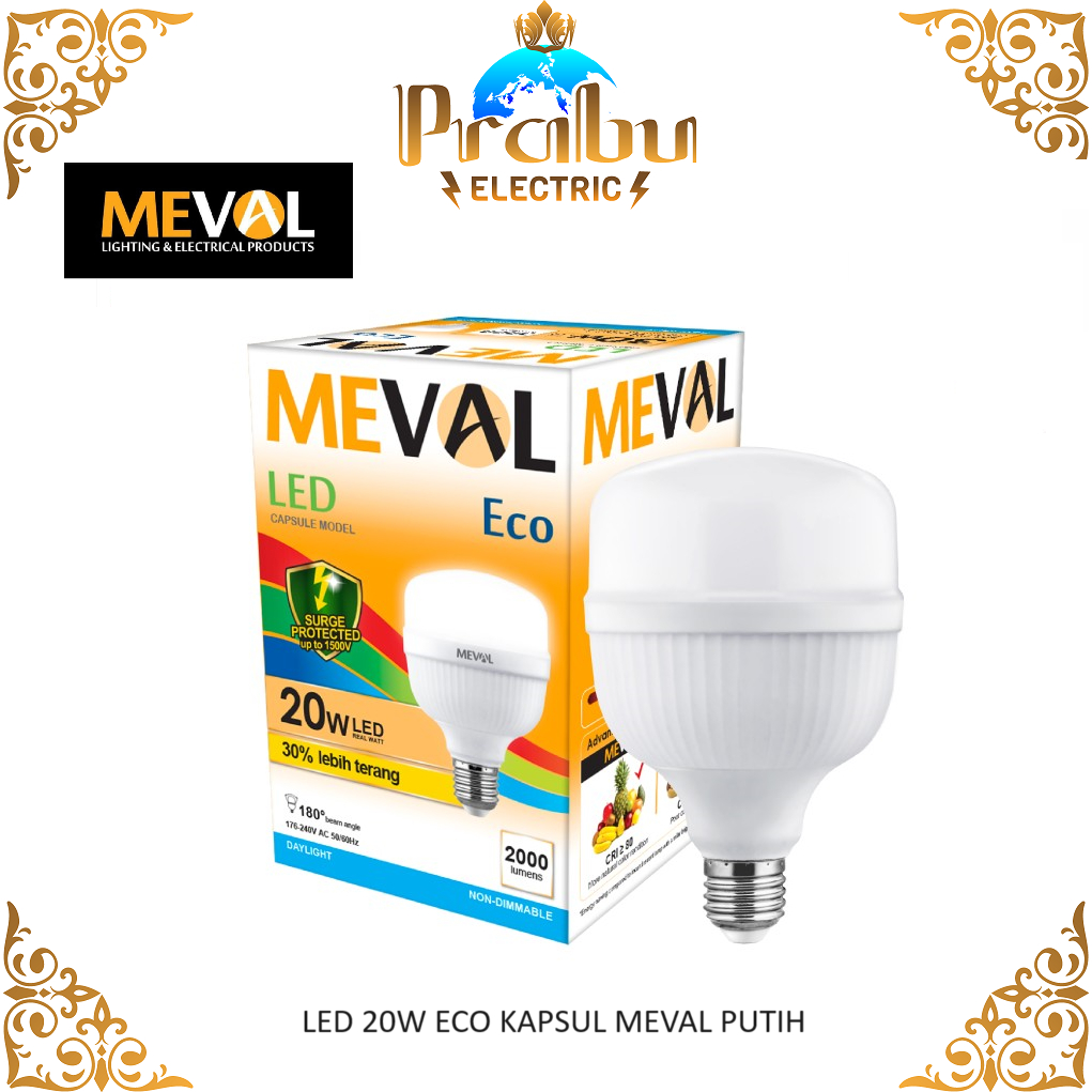Jual Lampu LED Bulb Kapsul Meval ECO 20W 20 Watt - Putih Meval | Shopee Indonesia