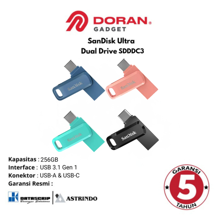 Jual Sandisk Dual Drive SDDDC3 256GB Flashdisk OTG Type C Original ...