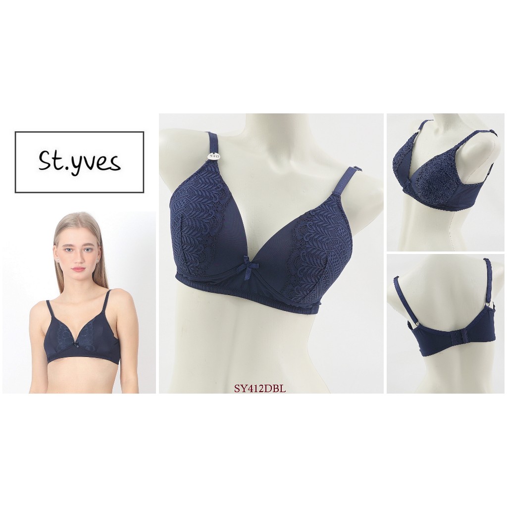 Jual Bra Wanita Tanpa Kawat Busa Tipis ST YVES Full Cup Pakaian Dalam Underwear SY412DBL ...