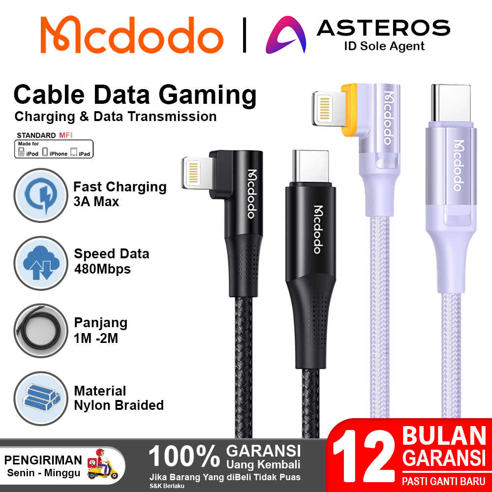 Jual MCDODO Kabel Data Gaming For iPhone X Xr Xs 11 12 13 14 FAST ...
