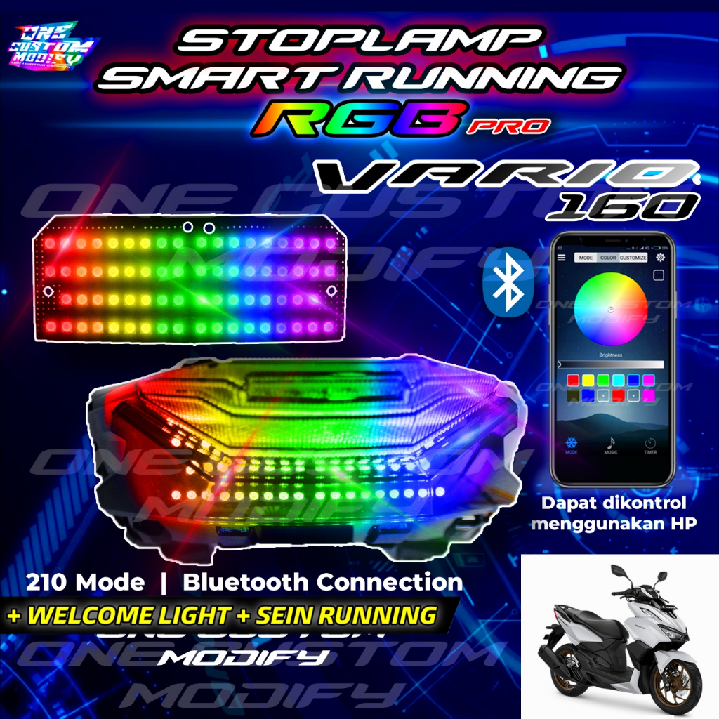 Jual Stoplamp Running RGB Smart Pro All New Vario 160 Lampu LED ...