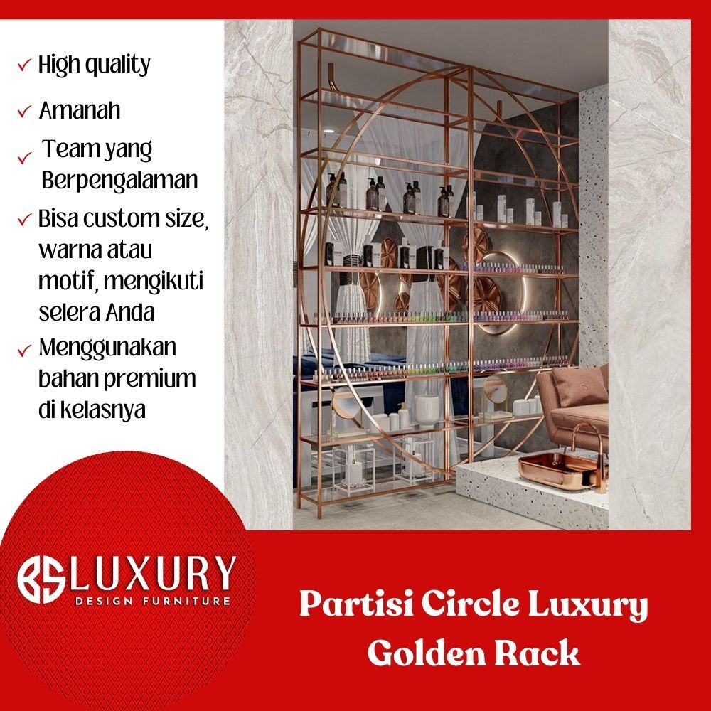Jual Partisi Circle Luxury Golden Rack / Partisi Besi Gold | Shopee ...