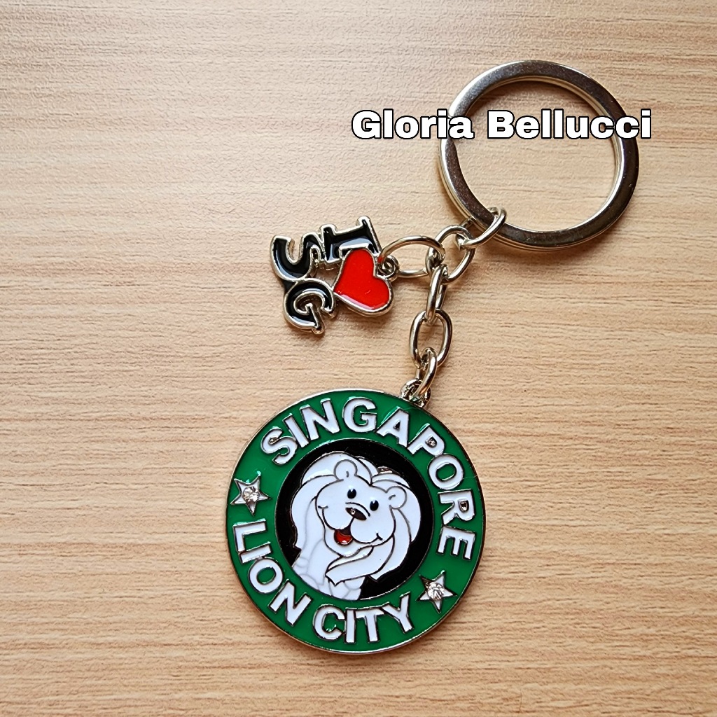 Jual gantungan kunci singapore merlion souvenir keychain merlion lion ...
