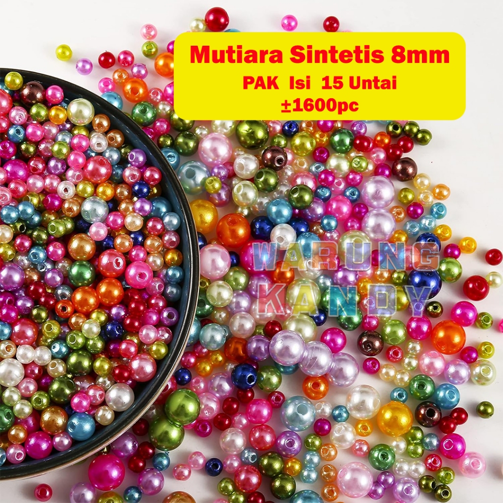 Jual Mutiara Sintetis 8mm PAK 15pc | Shopee Indonesia