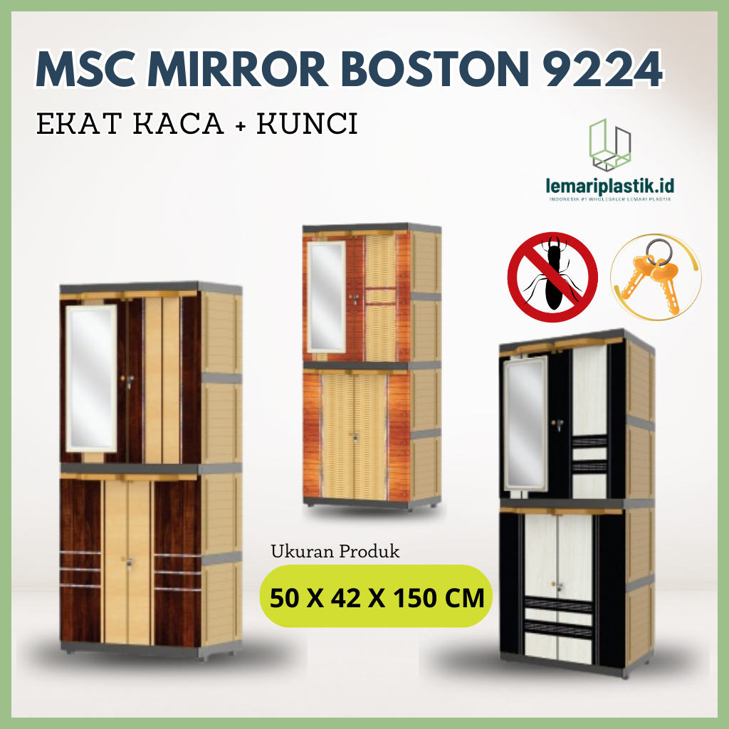 Jual MURAH LEMARI PAKAIAN PLASTIK LEMARI KACA 2 PINTU NAIBA 9224 LEMARI ...