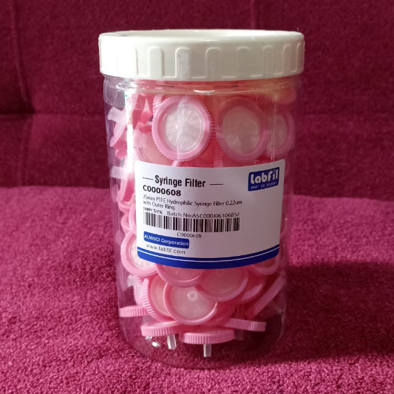 Jual Syringe Filter LABFIL PTFE Hydrophilic 0.22um 25mm with Outer Ring ...