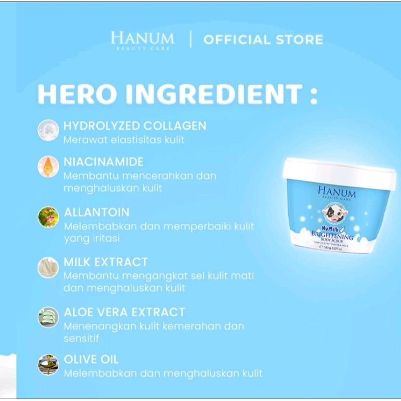 Jual AD Numilk Brhtening Body Scrub by Hanum Beauty Care - Nu Milk ...