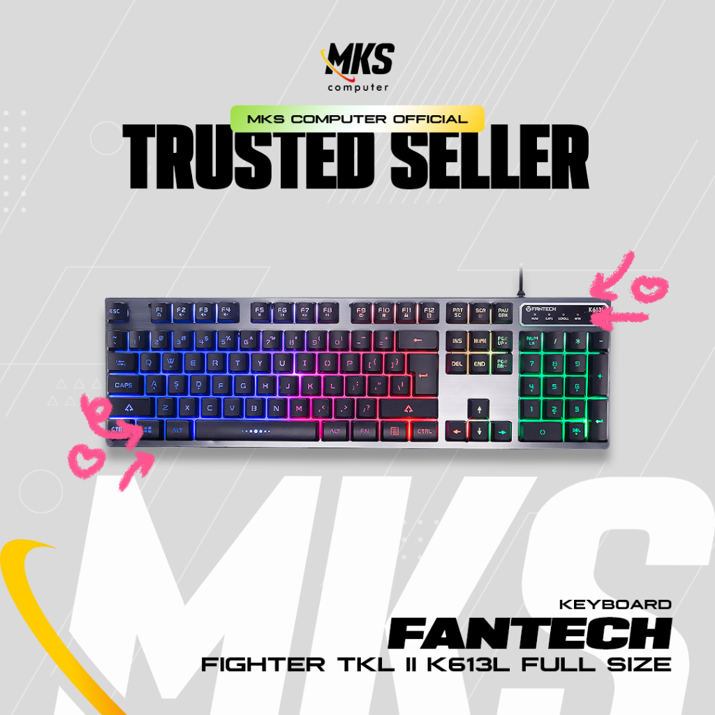 Jual FANTECH FIGHTER II K613L full size edition gaming keyboard - Black | Shopee Indonesia