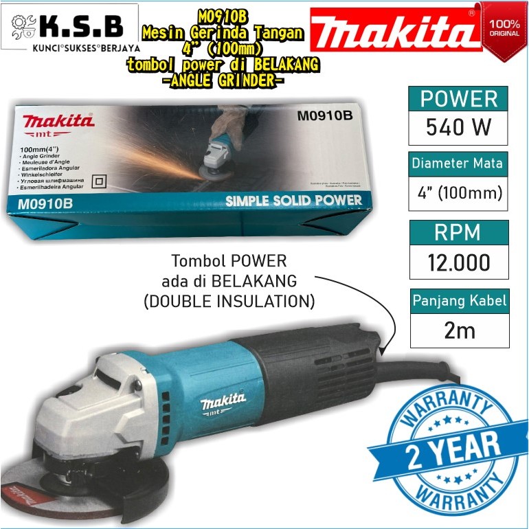 Jual Mesin Gerinda Gurinda Tangan 4" 100mm 10cm TOMBOL POWER DI ...