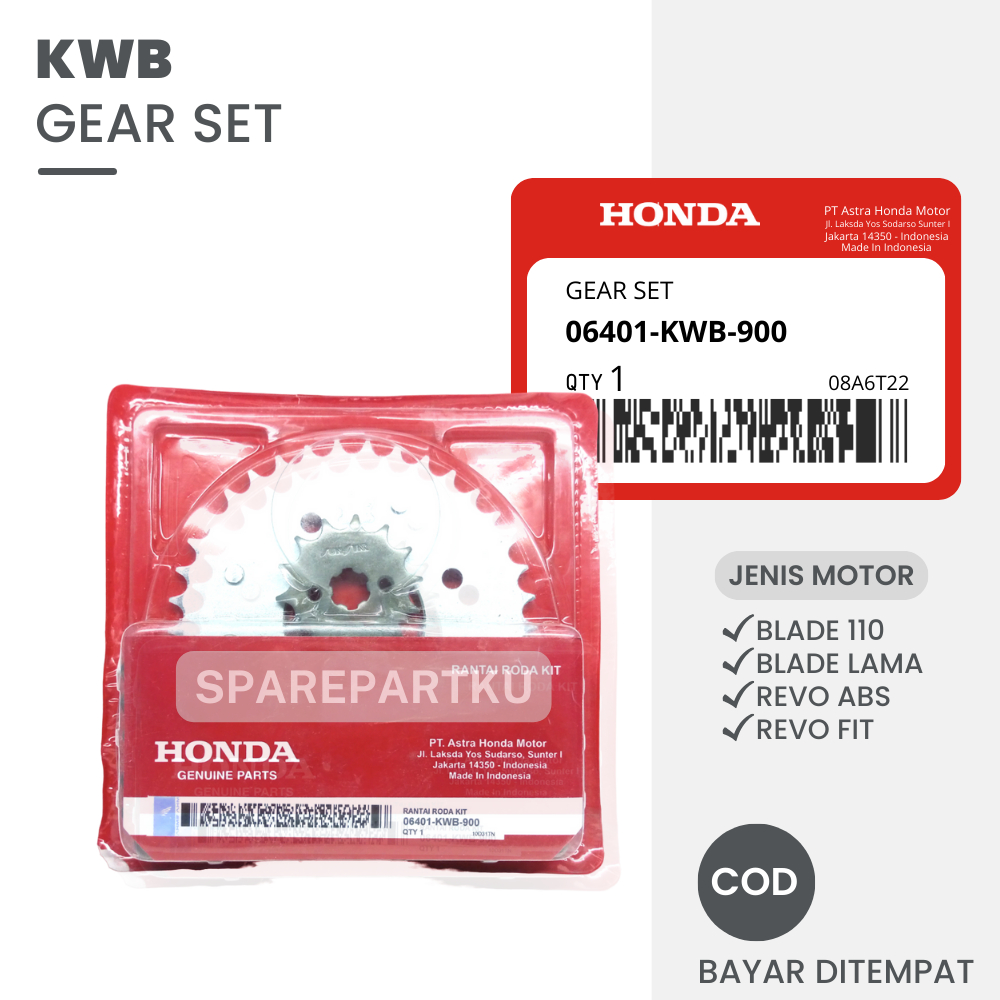 Jual GEAR SET KWB/KWW / BLADE / BLADE NEW / REVO FIT / REVO ABS / GEAR / GIR / GER / GEARSET / 1 ...