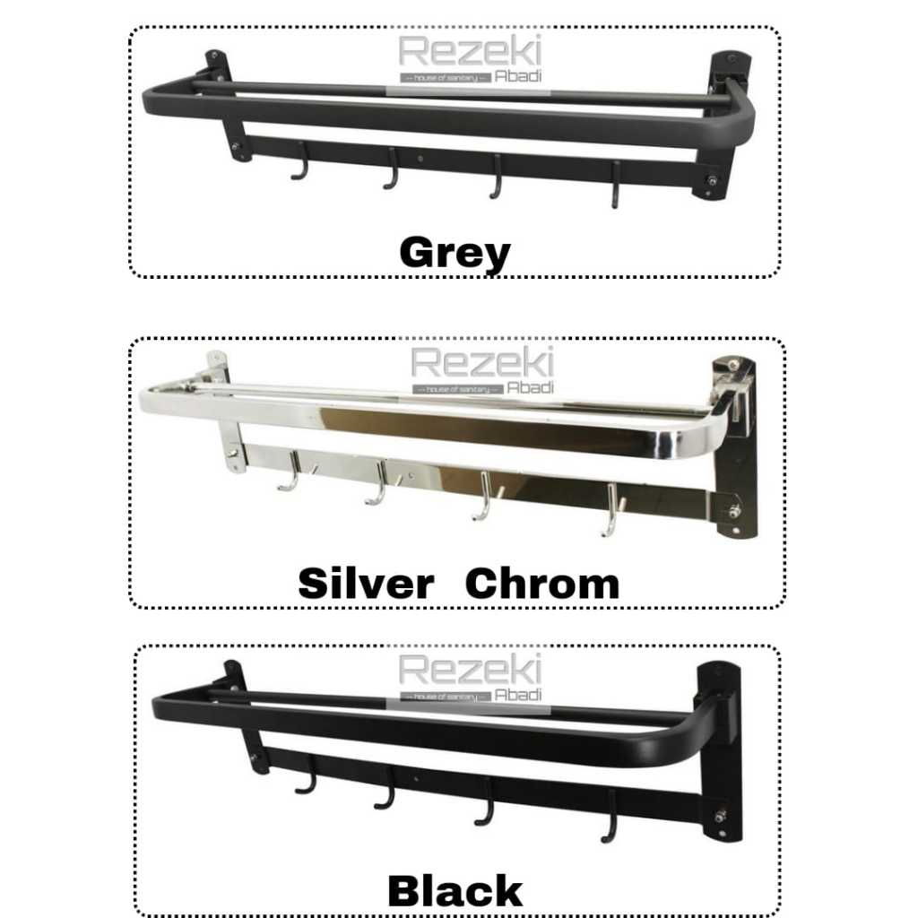 Jual Rak Handuk Stainless Sus304 Model Lipat - Gantungan Handuk Double ...