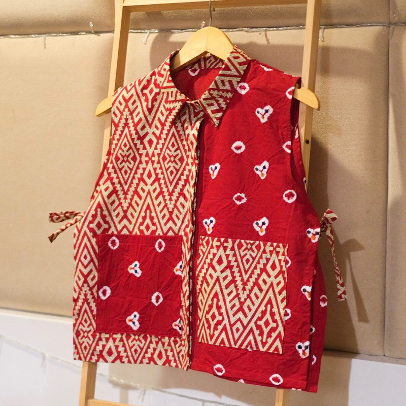 Jual Vest Batik Vest Outer Rompi Atasan Wanita | Shopee Indonesia