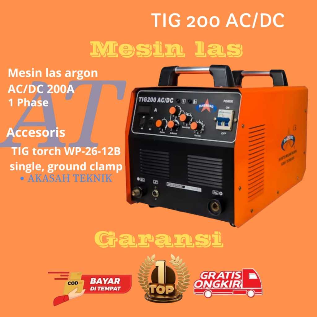 Jual Mesin / Travo las listrik inverter - TIG / Argon DAESUNG TIG 200 ...