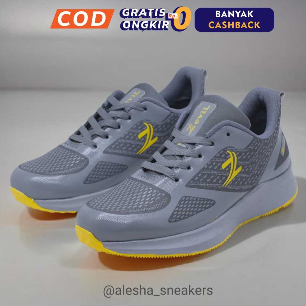 Jual Sepatu Running Olahraga Pria Hitam Putih, Sepatu Sneakers Kets Jogging Cowok Sepatu Lari ...