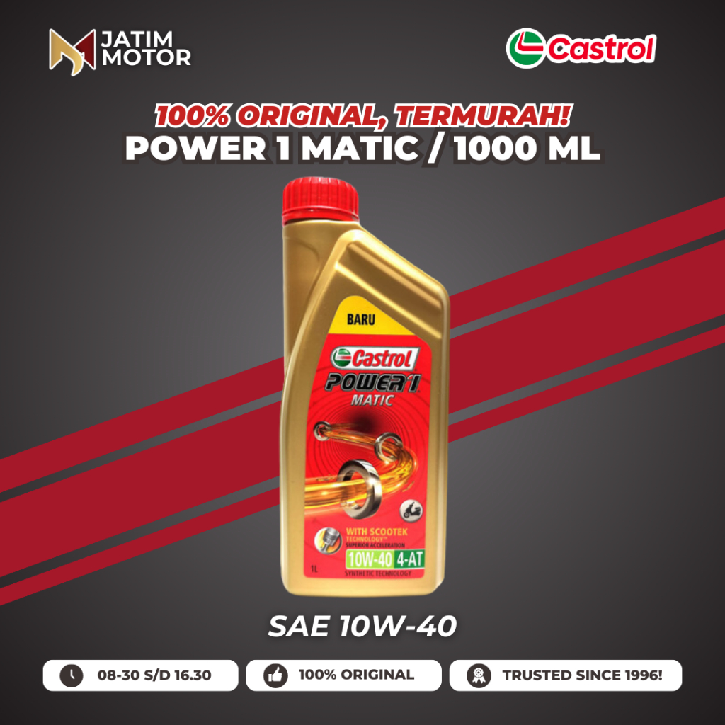 Jual Oli Castrol Power 1 Matic SAE 10W-40 1000 ML/1 LT Original ...
