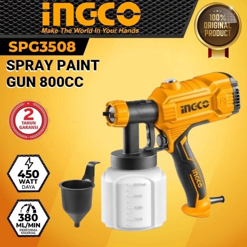 Jual SPRAY GUN LISTRIK INGCO SPG3508 800ML 450 WATT UNTUK CAT MINYAK ...