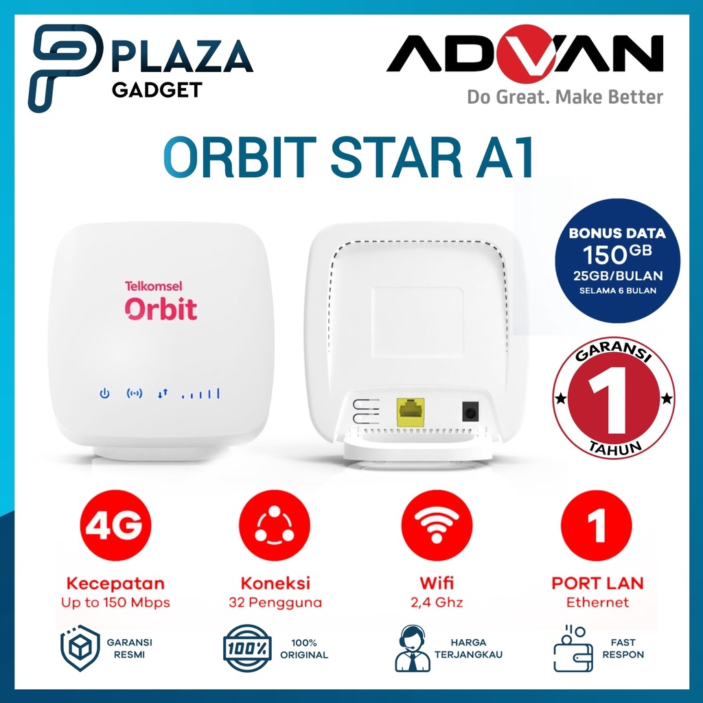 Jual Model Telkomsel Orbit Star A1 advan Modem Router 4G WiFi High ...