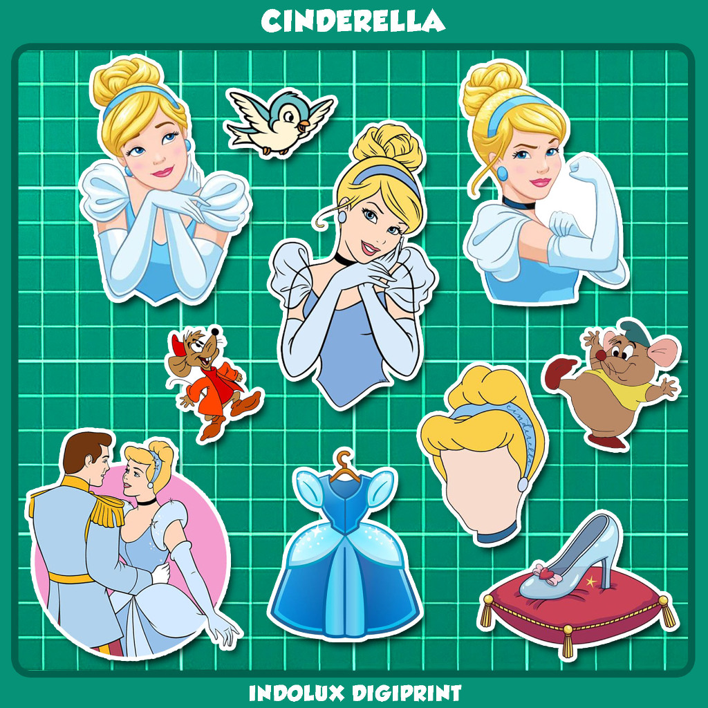 Jual Sticker Cinderella Disney Princess Stiker Cinderela Journal ...