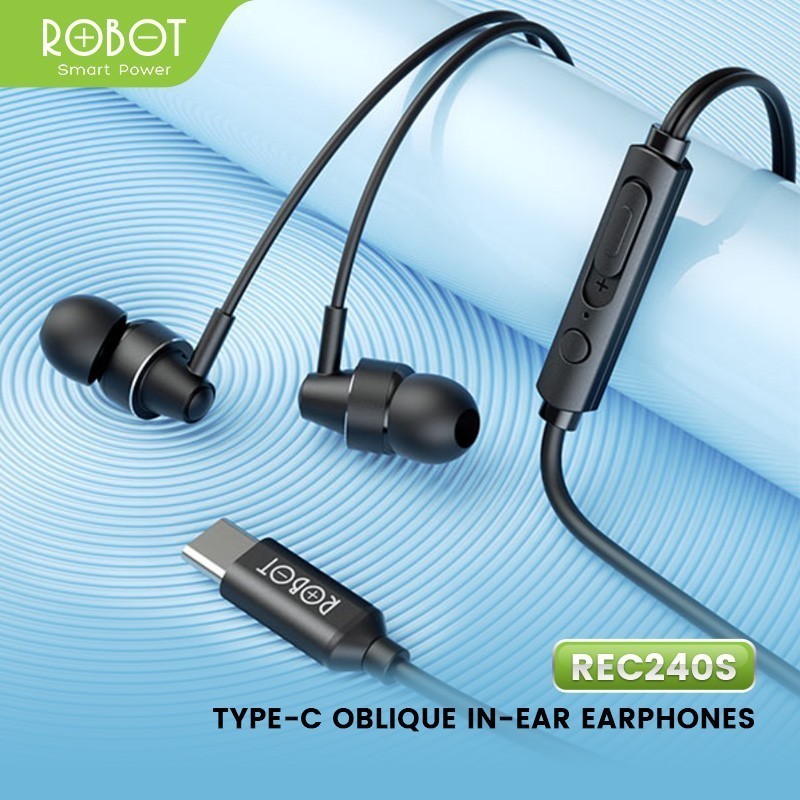 Jual Earphones Robot REC 240S (Type C) | Shopee Indonesia