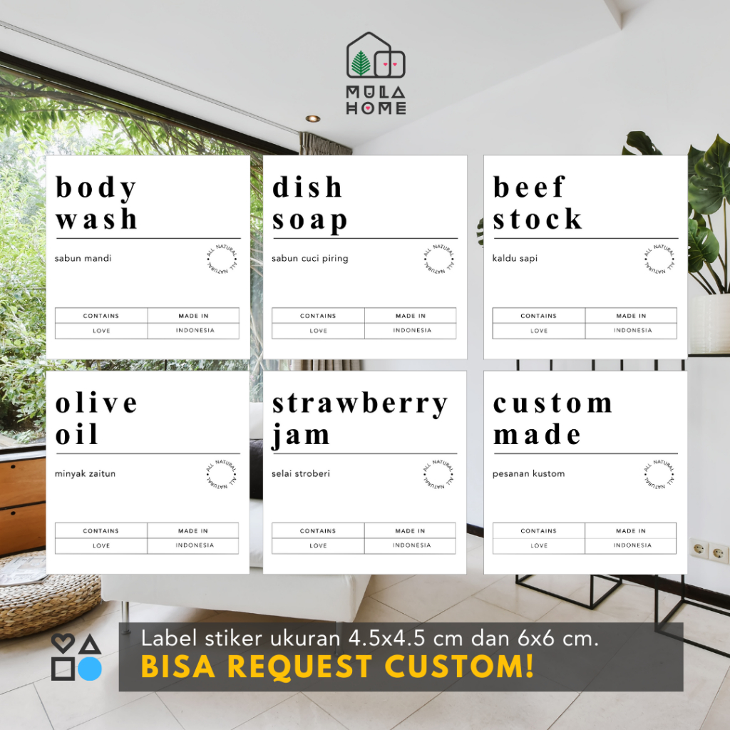 Jual AN08 STIKER LABEL BOTOL Waterproof Bumbu Dapur Laundry Sabun ...