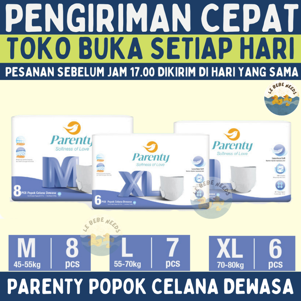 Jual Parenty Popok Celana Dewasa M8 L7 XL6 - Parenty Adult Pants Soft Diapers Size M L XL ...