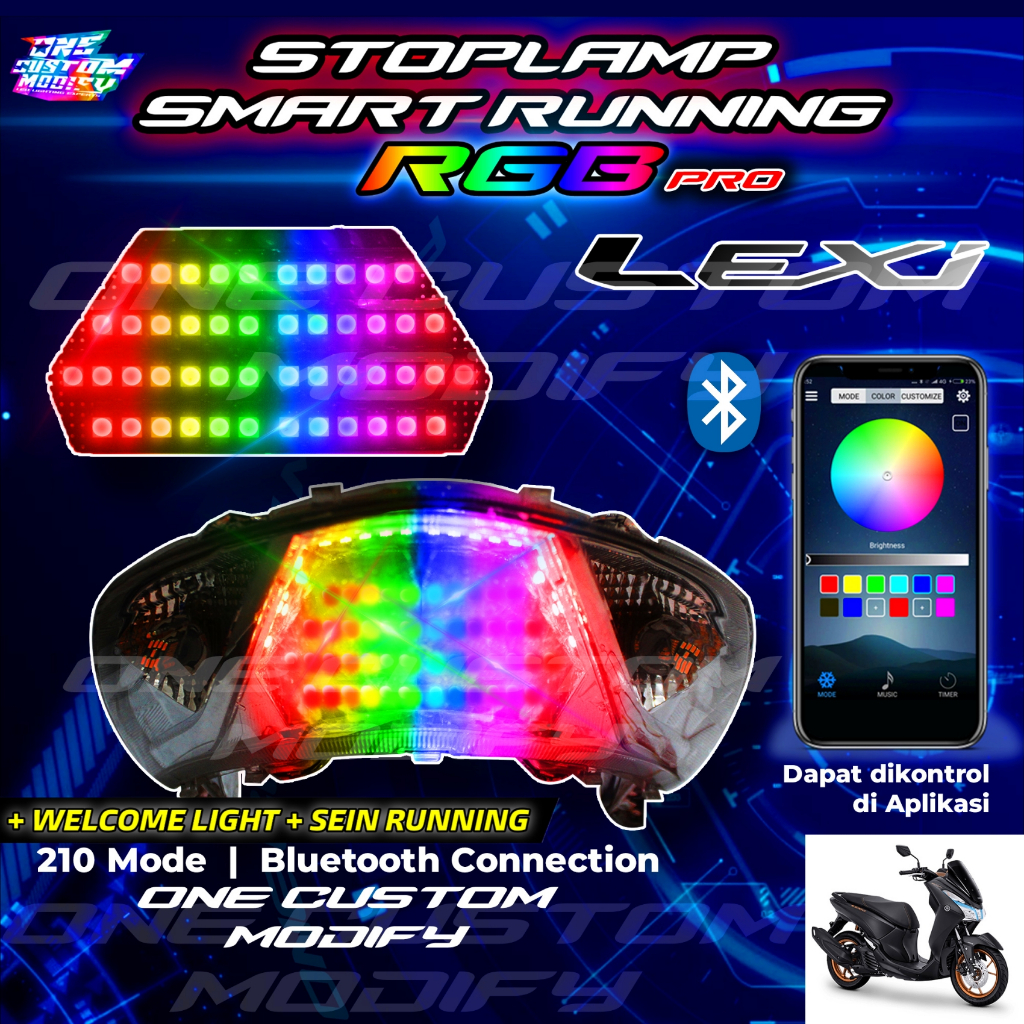 Jual Stoplamp Running Smart RGB Pro Lexi Lampu Led Motor Rem Belakang ...