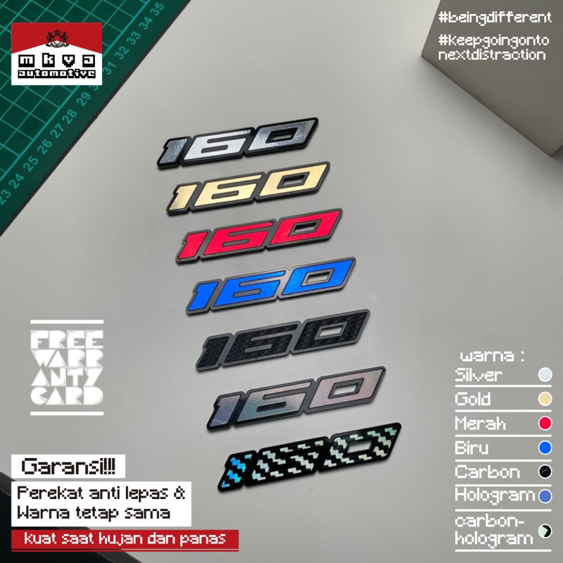 Jual ANGKA MOTOR CC MOTOR 160 160i EMBLEM ANGKA MOTOR PNP AKSESORIS ...