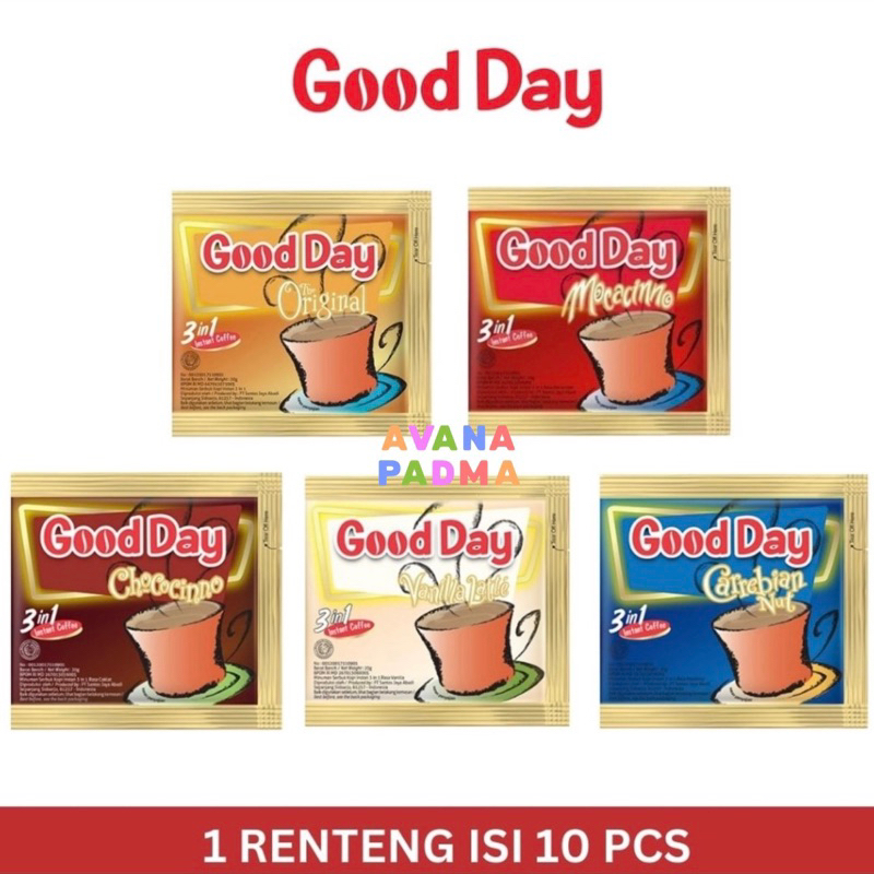 Jual Good Day 3 In 1 (1 Renceng/10 Sachet) (4 Varian Rasa) (20g ...