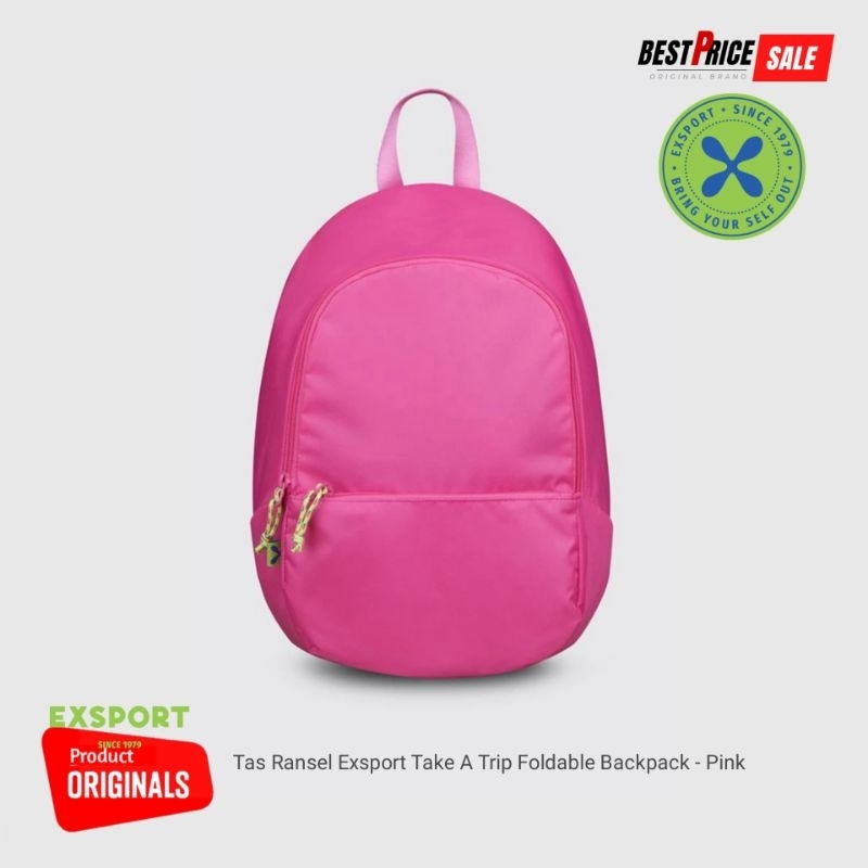 Jual ExsportTas Ransel Exsport Take A Trip Foldable Backpack - Pink ...
