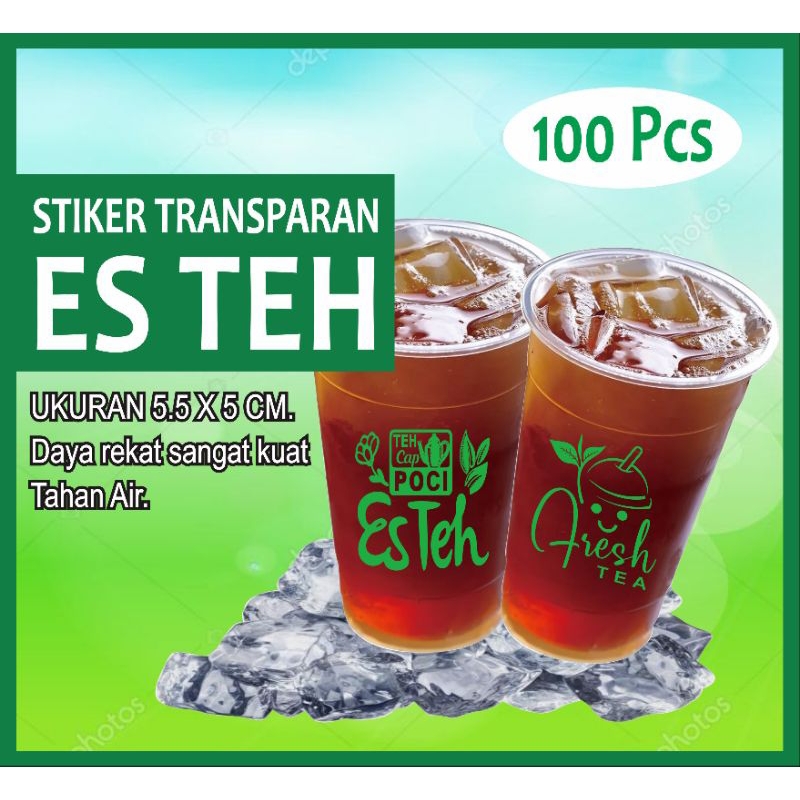 Jual STIKER TRANSPARAN ES TEH MANIS 100PCS (vol 1) | Shopee Indonesia