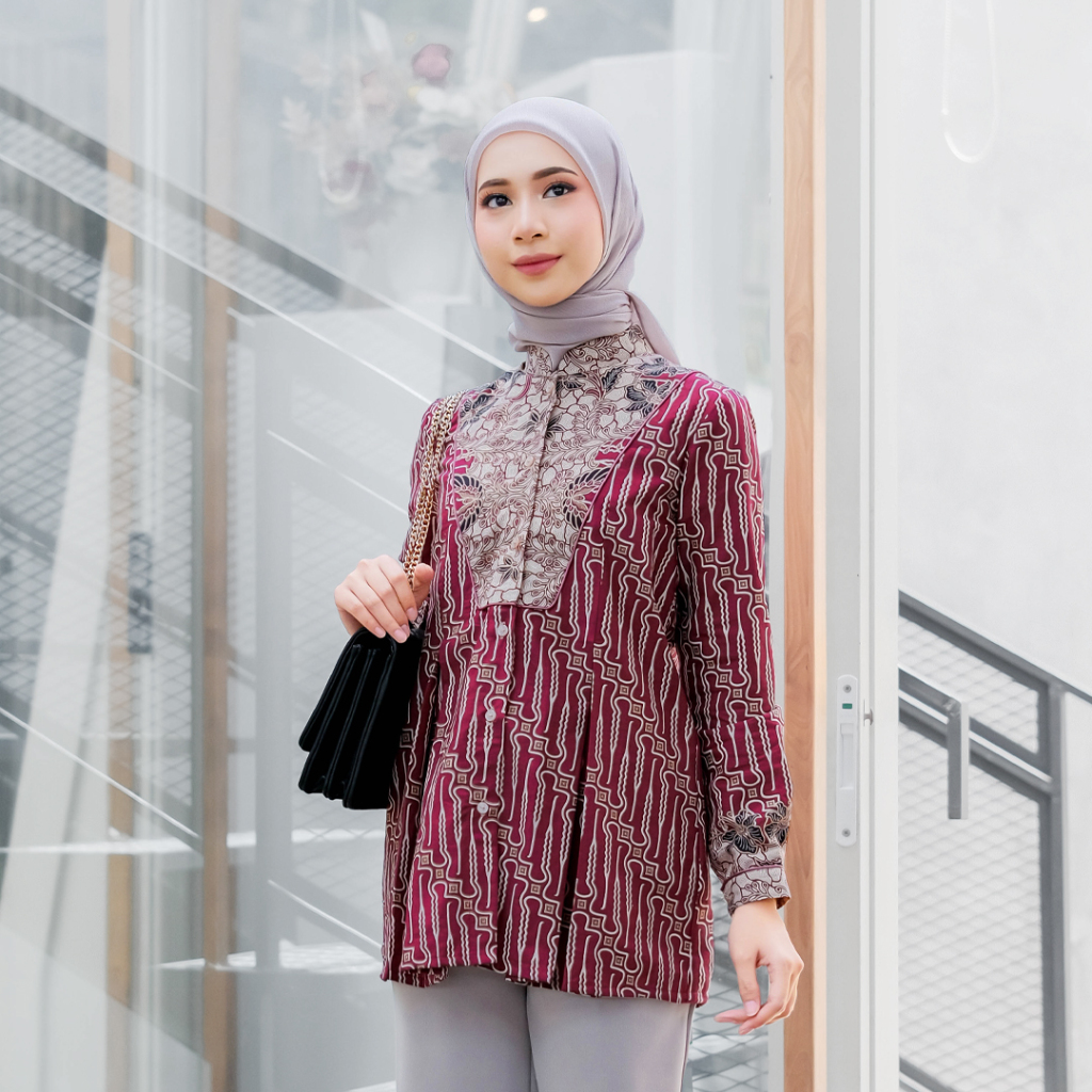 Jual Kamala Blouse Batik Wanita Modern Batik Kerja Kantor Wanita ...