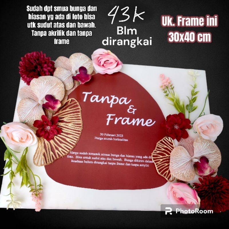 Jual DIY Rangkaian Bunga Mahar Anggrek TANPA frame acrylic Mawar ...