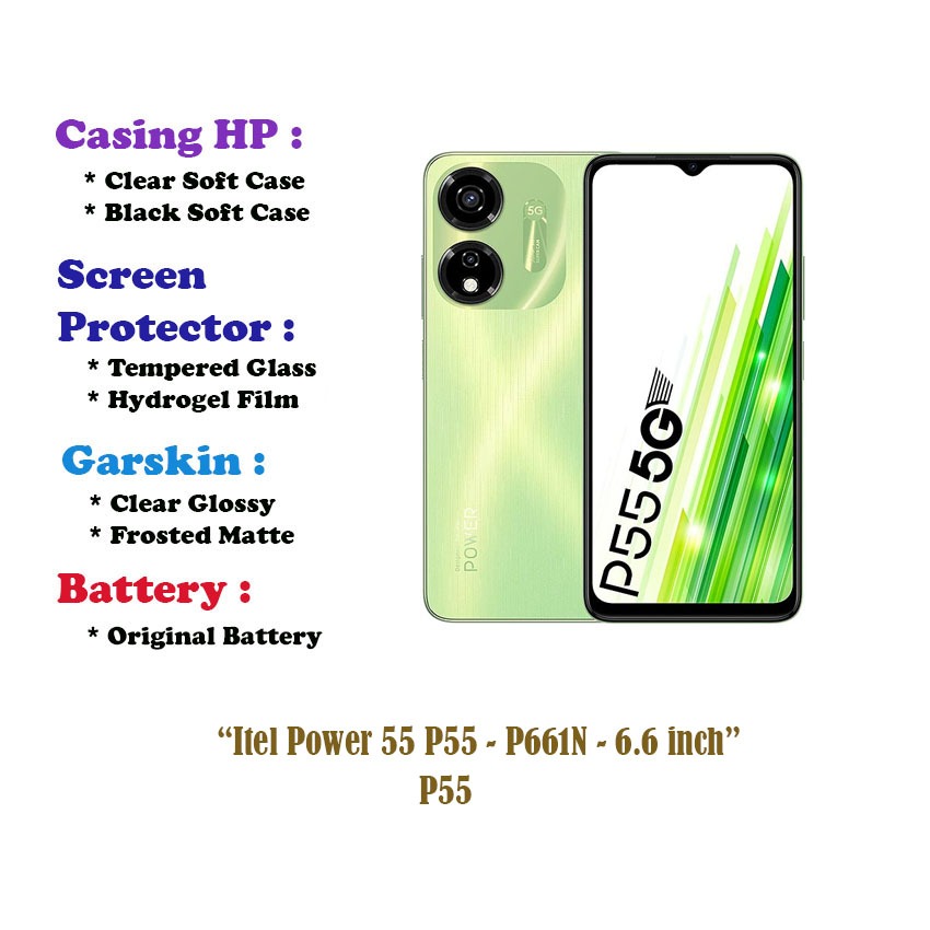 Jual Itel P55 5G 2023 - P661N - 6.6 inch - Case - Screen Protector ...