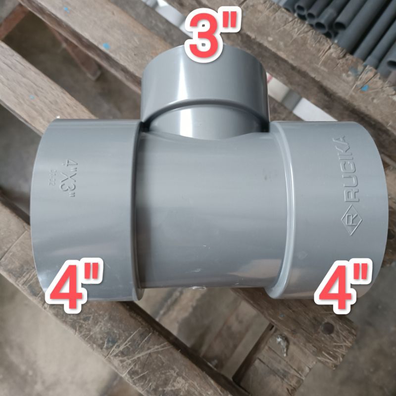 Jual Reducing Tee D 4" Inch x 3" Inch / Reducer Tee / R Tee PVC Rucika ...