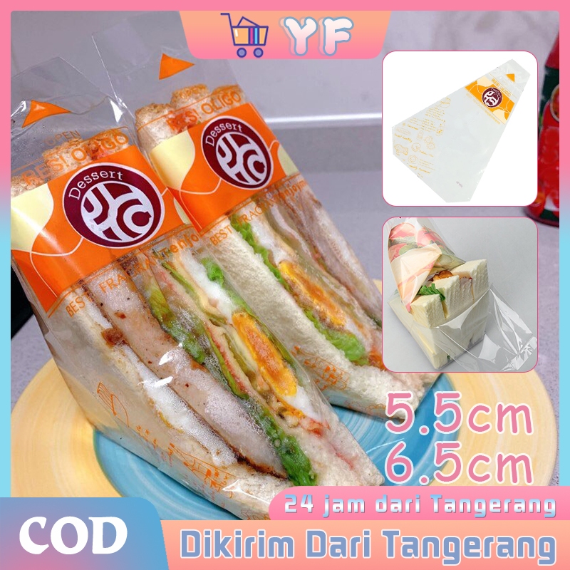 Jual [100pcs] Kemasan Plastik Sandwich Segitiga Praktis Plastik Roti ...
