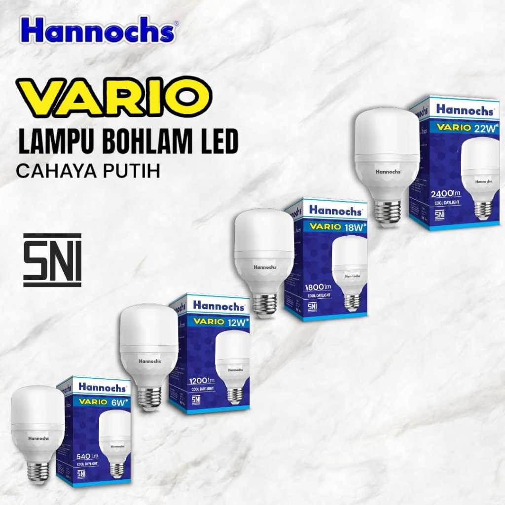 Jual HANNOCHS VARIO Bohlam Lampu LED 6W / 12W / 18W / 22W SNI E27 Cool Daylight | Shopee Indonesia