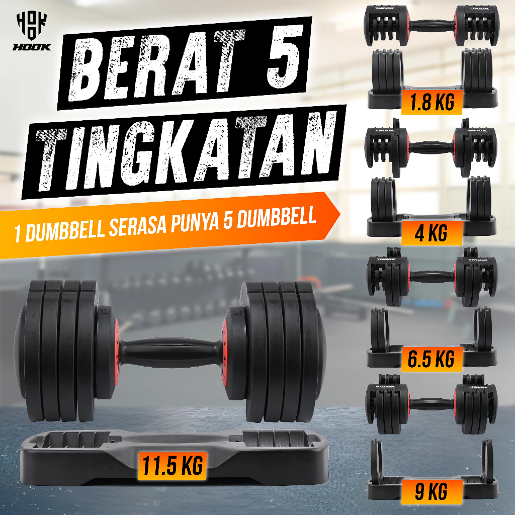 Jual Dumble Alat Gym Dumbbell Barble Angkat Beban Burbel Hook Adjustable Dumbell Set 12kg Barbel ...