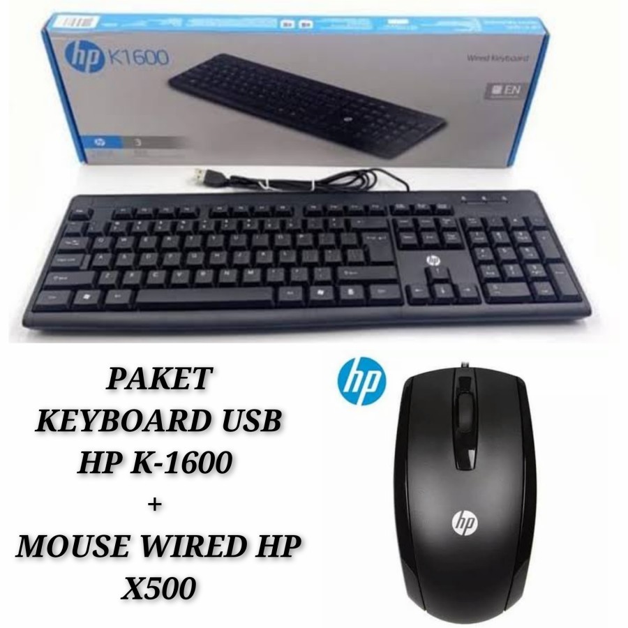 Jual Paket keyboard HP SK6533 + Mouse HP X500 Kabel Optical USB 100% ...
