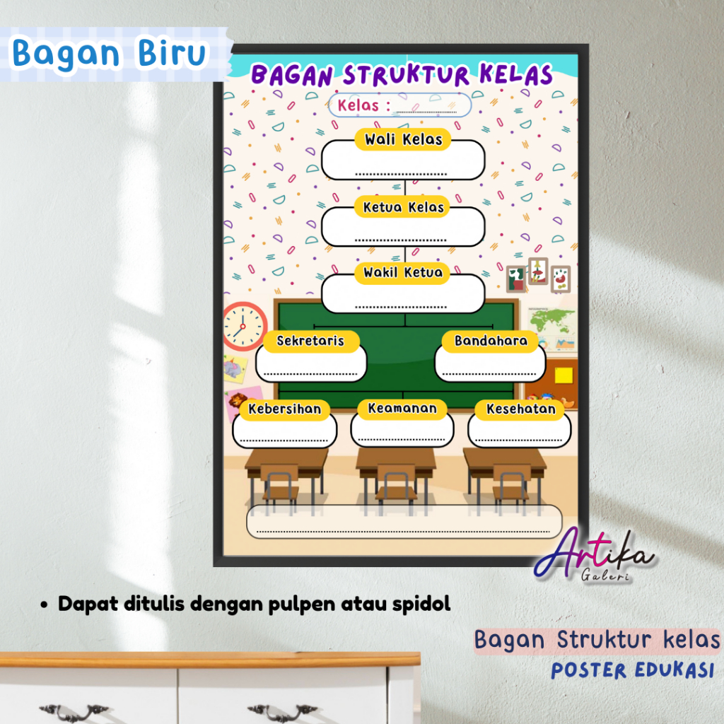 Jual Poster Bagan Struktur Kelas edukasi pendidikan poster dinding ...