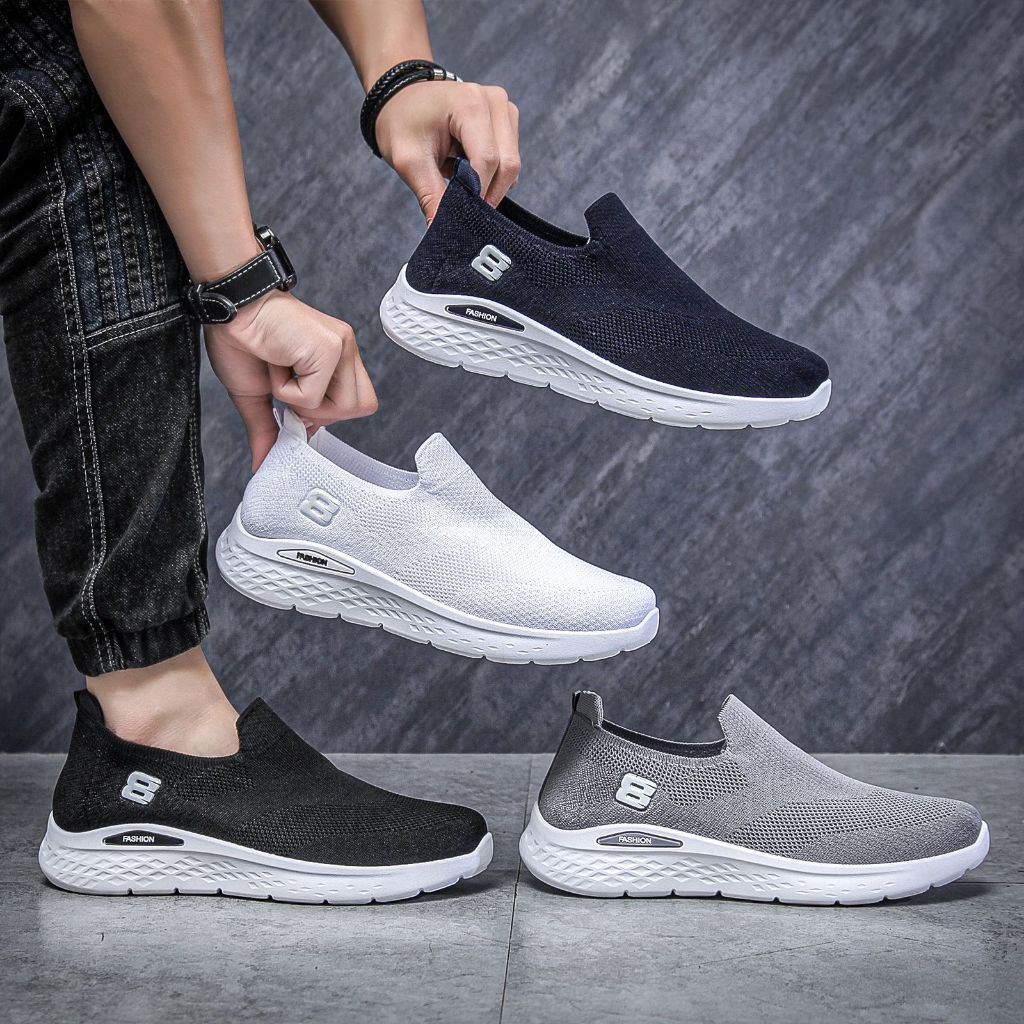 Jual ESSE Sepatu Sneakers Slip On Kanvas Pria Casual Shoes 046 | Shopee ...
