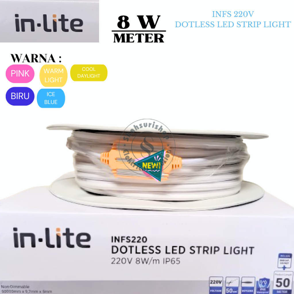 Jual IN-LITE INFS22OV 8WATT/METER DOTLESS LED STRIP LIGHT 50 METER ...